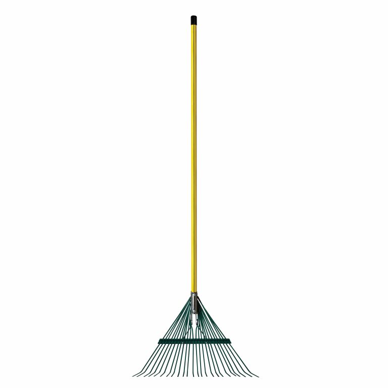Heavy Duty Steel Leaf Rake with Fiberglass Handle - 24 Tines